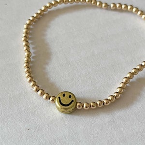 Gold Smiley Face Bracelet, Personalized Mother's Day Gift for Her ...