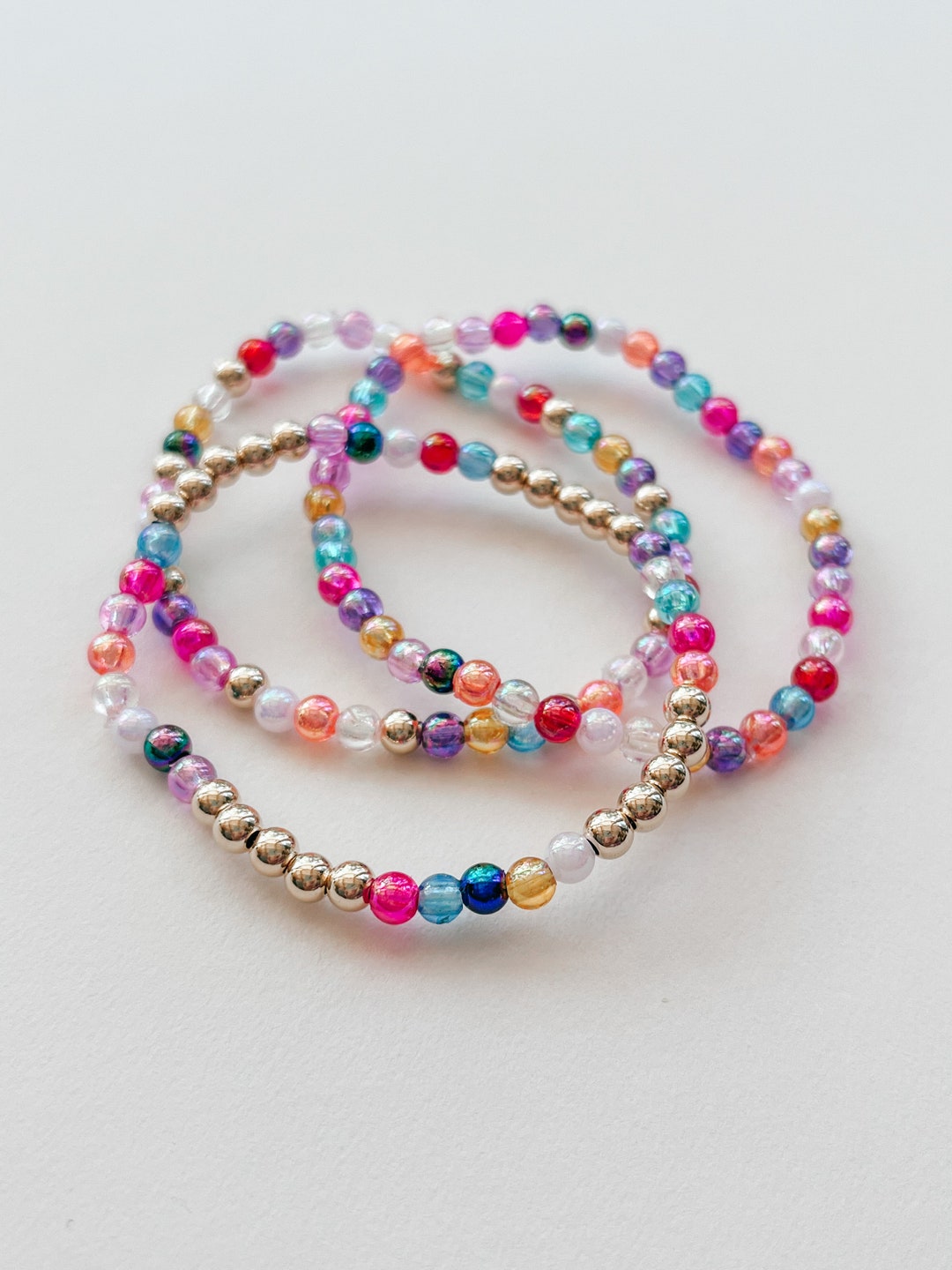 Multicolor Bracelets, Build Your Own Stack, No Tarnish Gold Fill Beads ...