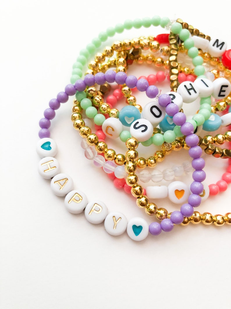 Gold Stretchy Bracelet Set, Disney Inspired Stacking Bracelets, Mickey ...