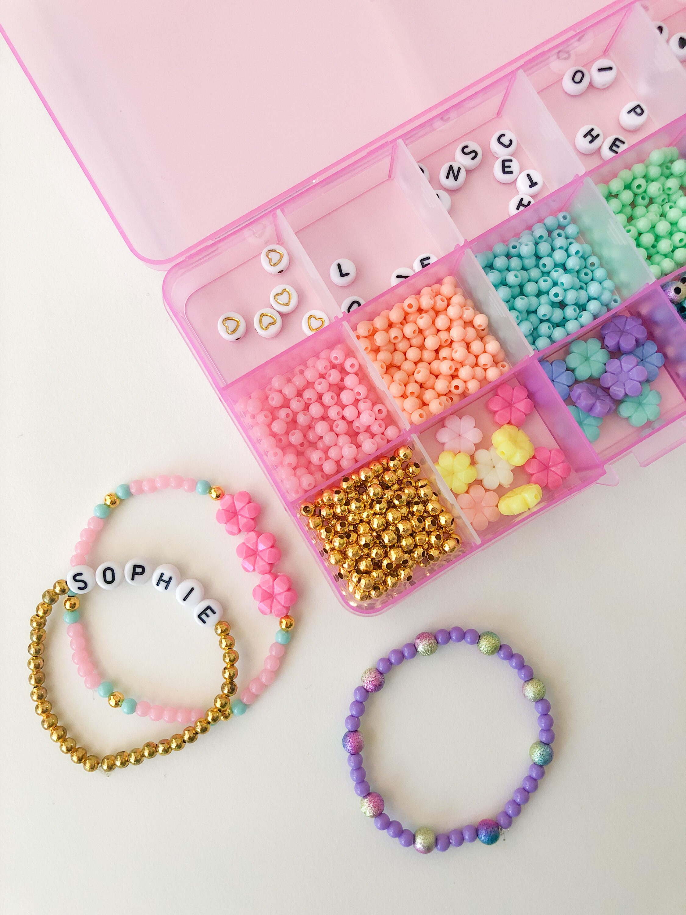 Rainbow Bracelet Craft Kit, Gift for Her, Gifts for Kids, DIY Stretchy ...