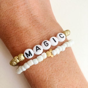 Gold Stretchy Bracelet Set, Disney Inspired Stacking Bracelets, Mickey ...