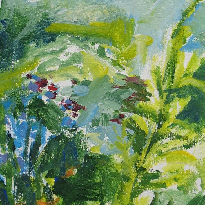 Mullein GICLEE ART PRINT 11 X 17 Floral Aqua Blue Abstract - Etsy