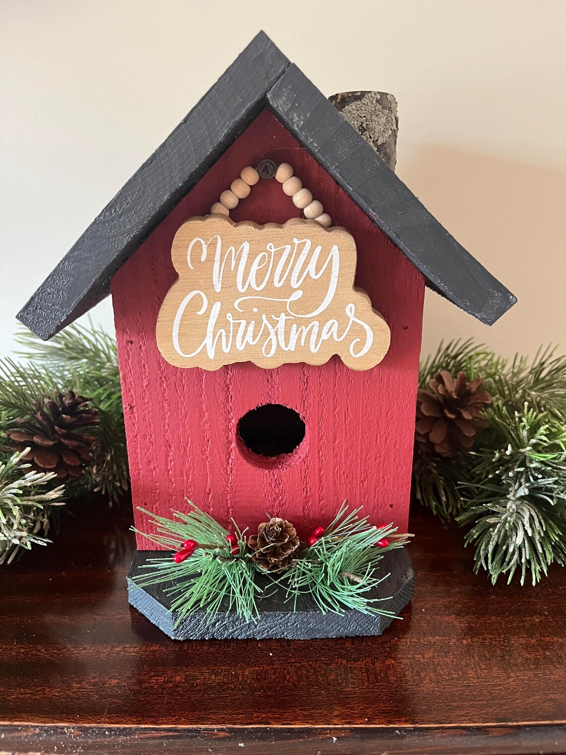 Christmas Birdhouse / Rustic Birdhouse/ Handmade Cedar Birdhouse - Etsy