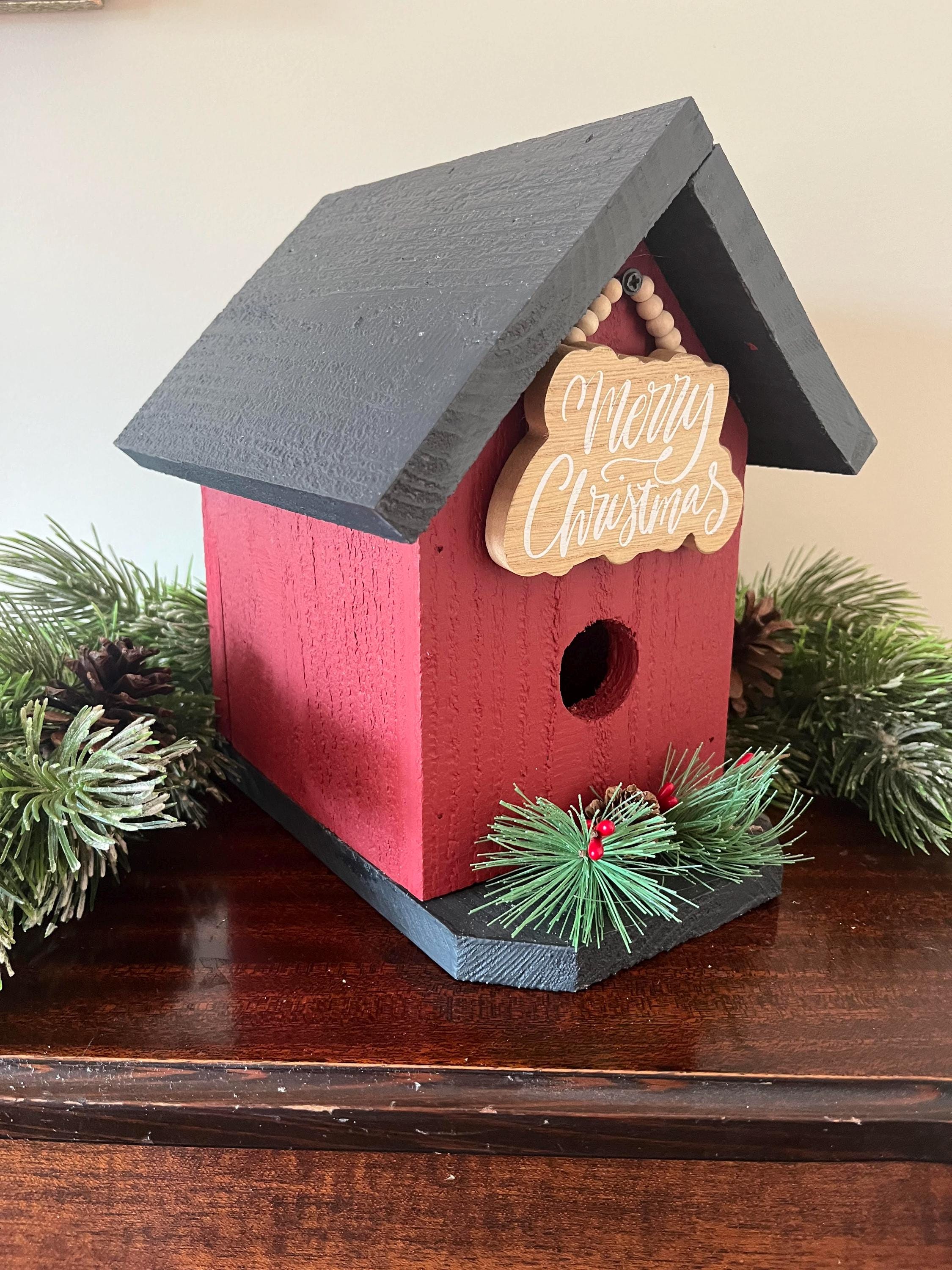Christmas Birdhouse / Rustic Birdhouse/ Handmade Cedar Birdhouse - Etsy