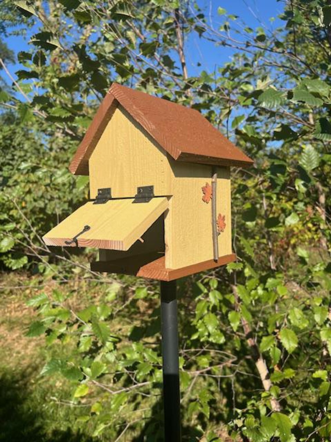 Rustic Outdoor Birdhouse With River Birch Branches and Painted Wood ...