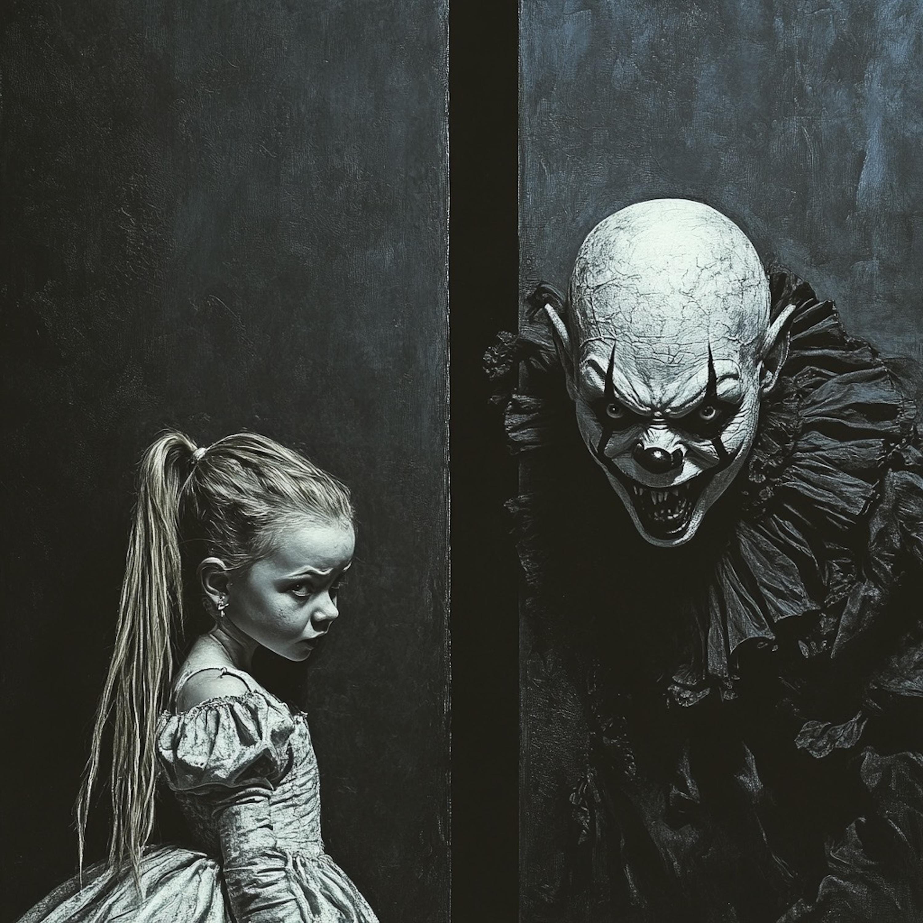 Creepy Clown and Gothic Girl Wall Art | Dark Horror Digital Download ...
