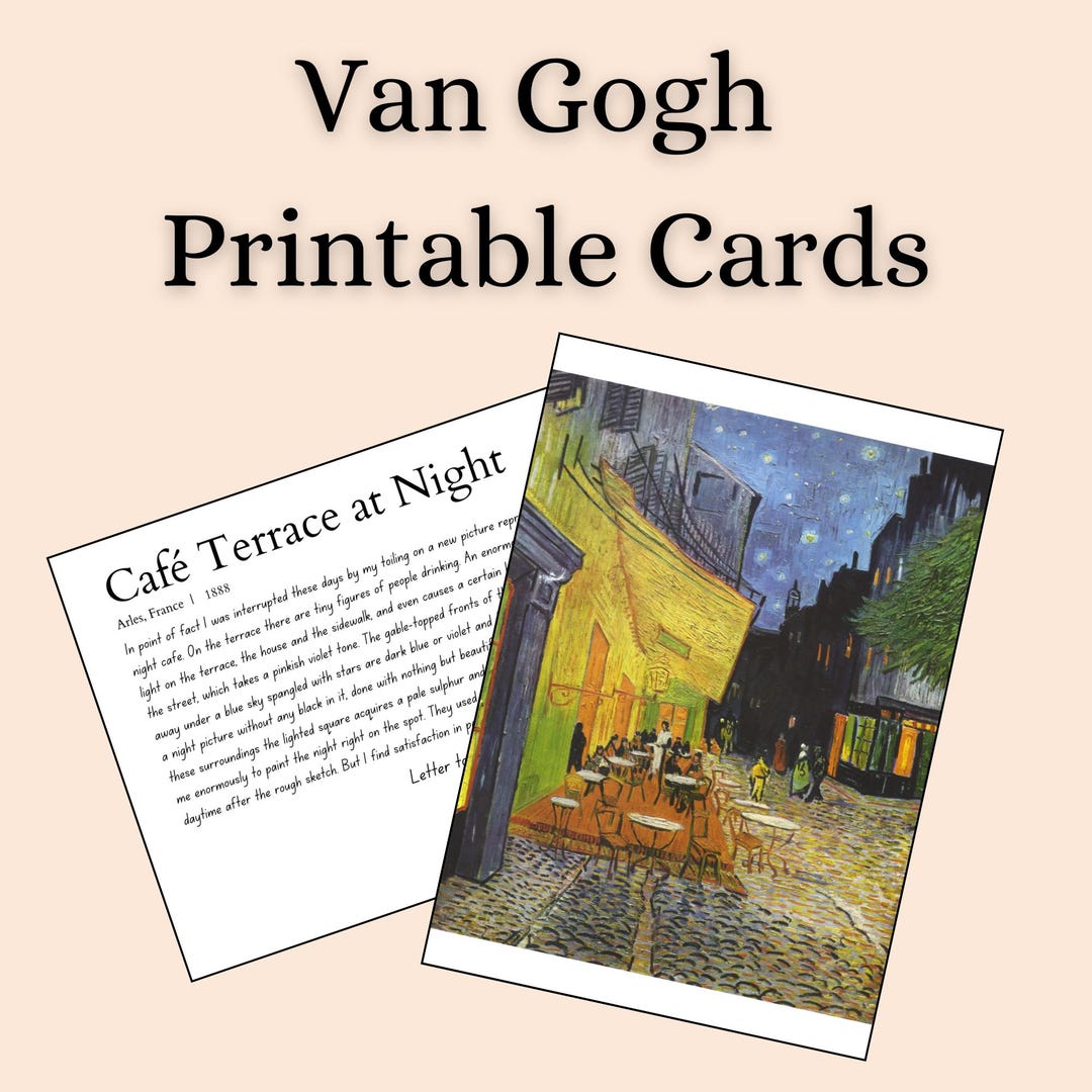 Van Gogh Art Collection – Printable A5 Cards | 50 Iconic Paintings ...