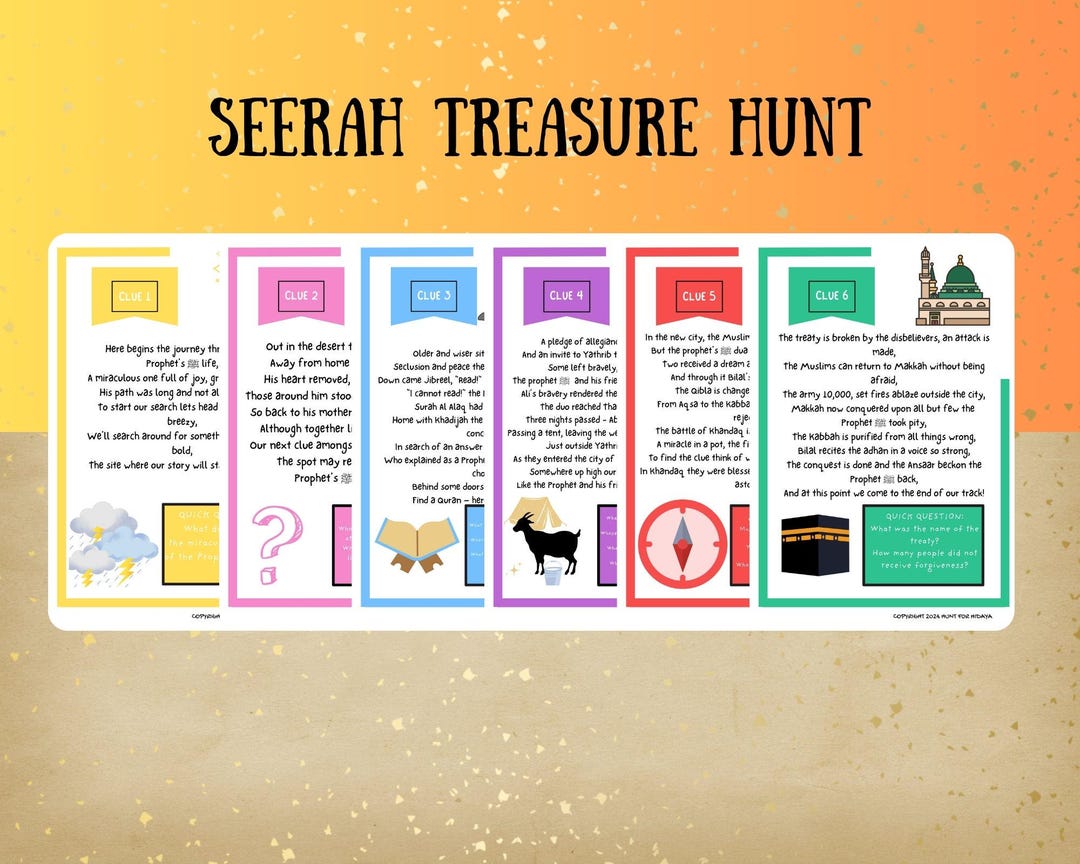 Seerah Treasure Hunt, Islamic Educational Game, Prophet Muhammad ﷺ ...