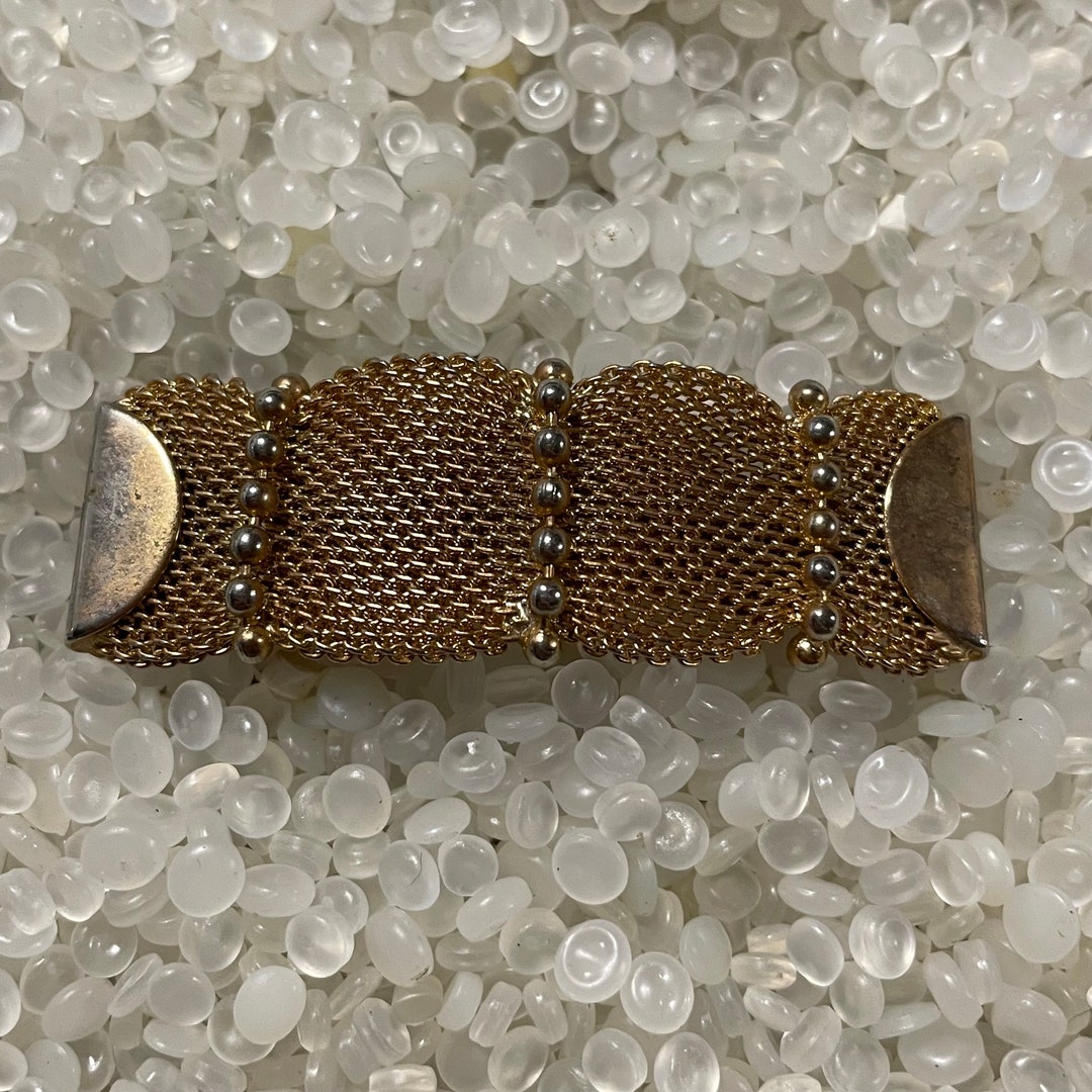 Vintage Barrette, Gold Mesh Style, Gold Bow, Gold Metal Work, Vintage ...