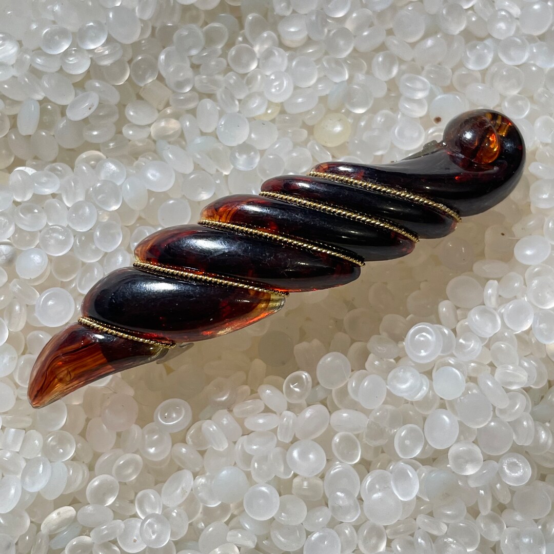 Vintage Barrette, Tortoiseshell Barrettes, Brown Barrette , Wrap in ...
