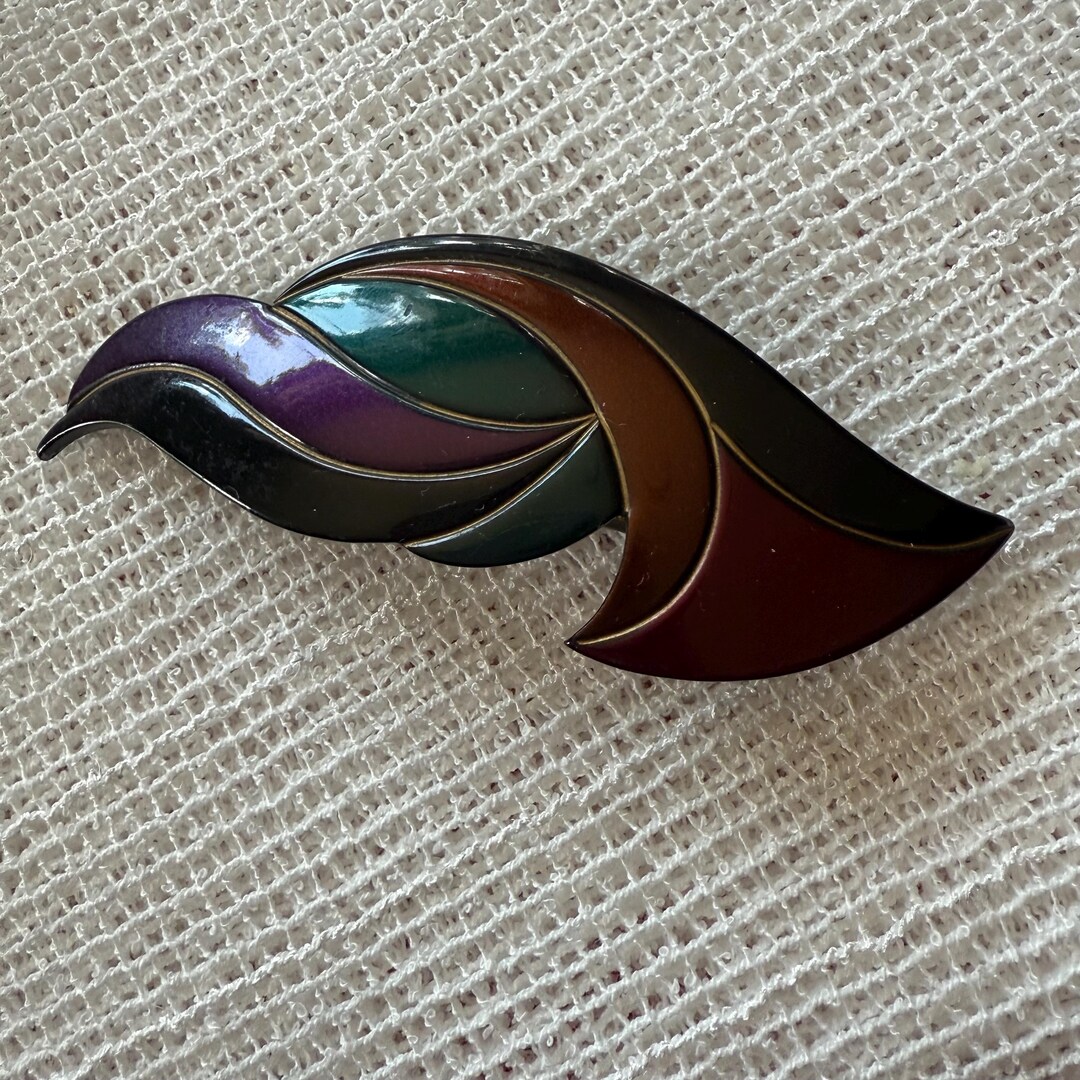 Vintage Hair Barrette , Abstract Design , 1980s Hair Barrette , Jewel ...