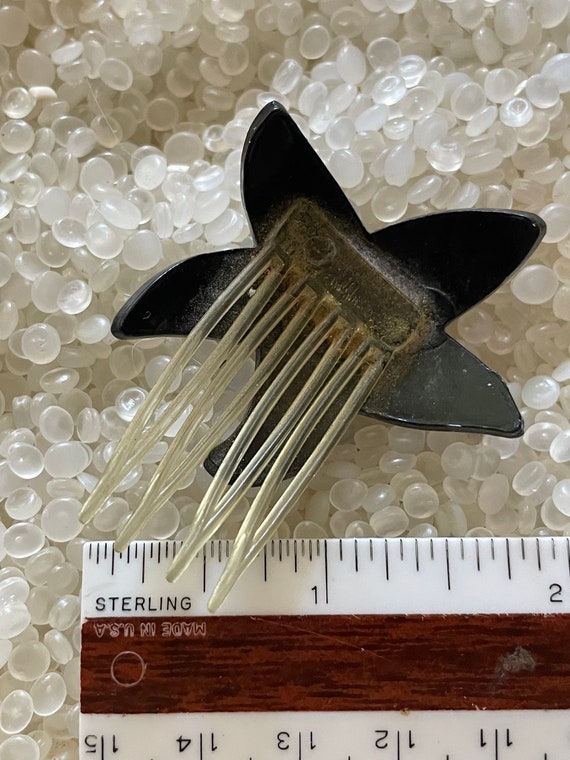 vintage hair comb , black star, whimsical star, starf… - Gem