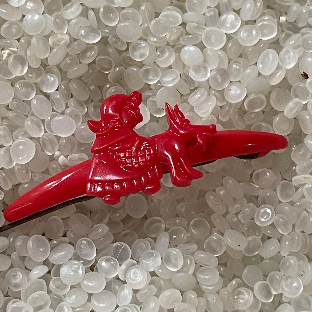 Vintage Barrette, Little Red Riding Hood, Red Wolf, Vintage 1950 ...