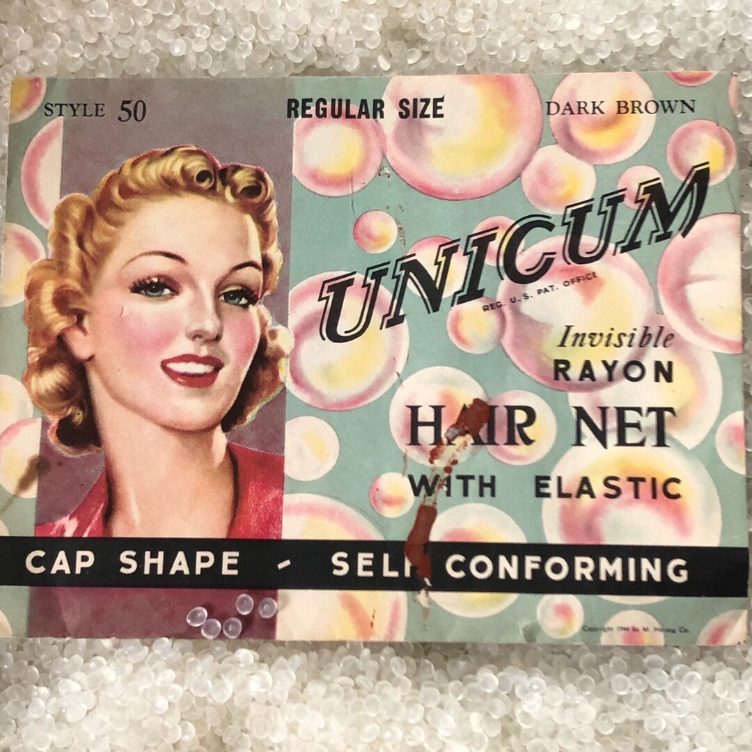Vintage Hair Net, Dark Brown Hair Net, Rayon Hair Net, Vintage Graphics ...
