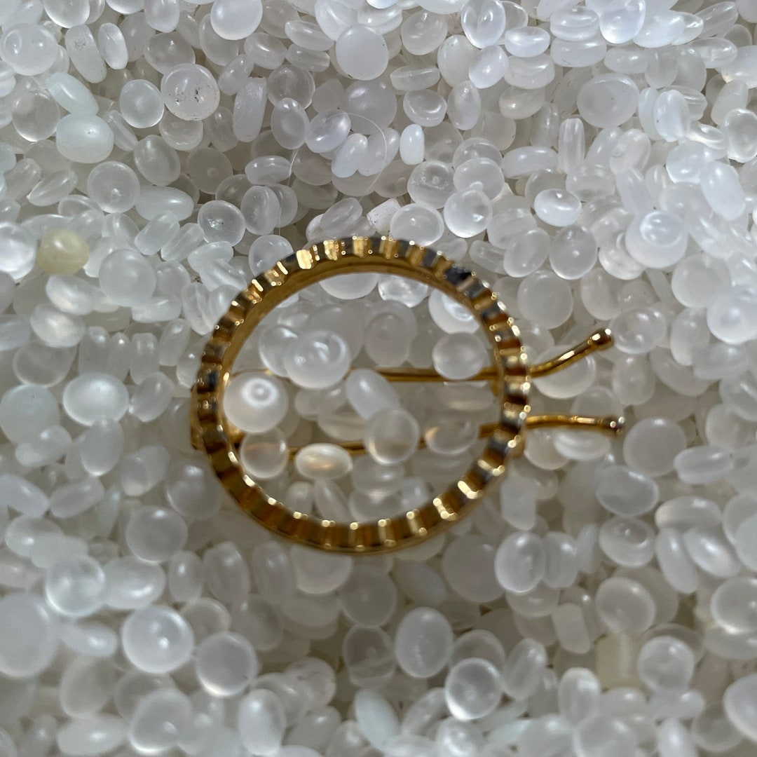 Vintage Barrette, Hair Clip, Round or Circle, Gold Tone Barrette,raised ...