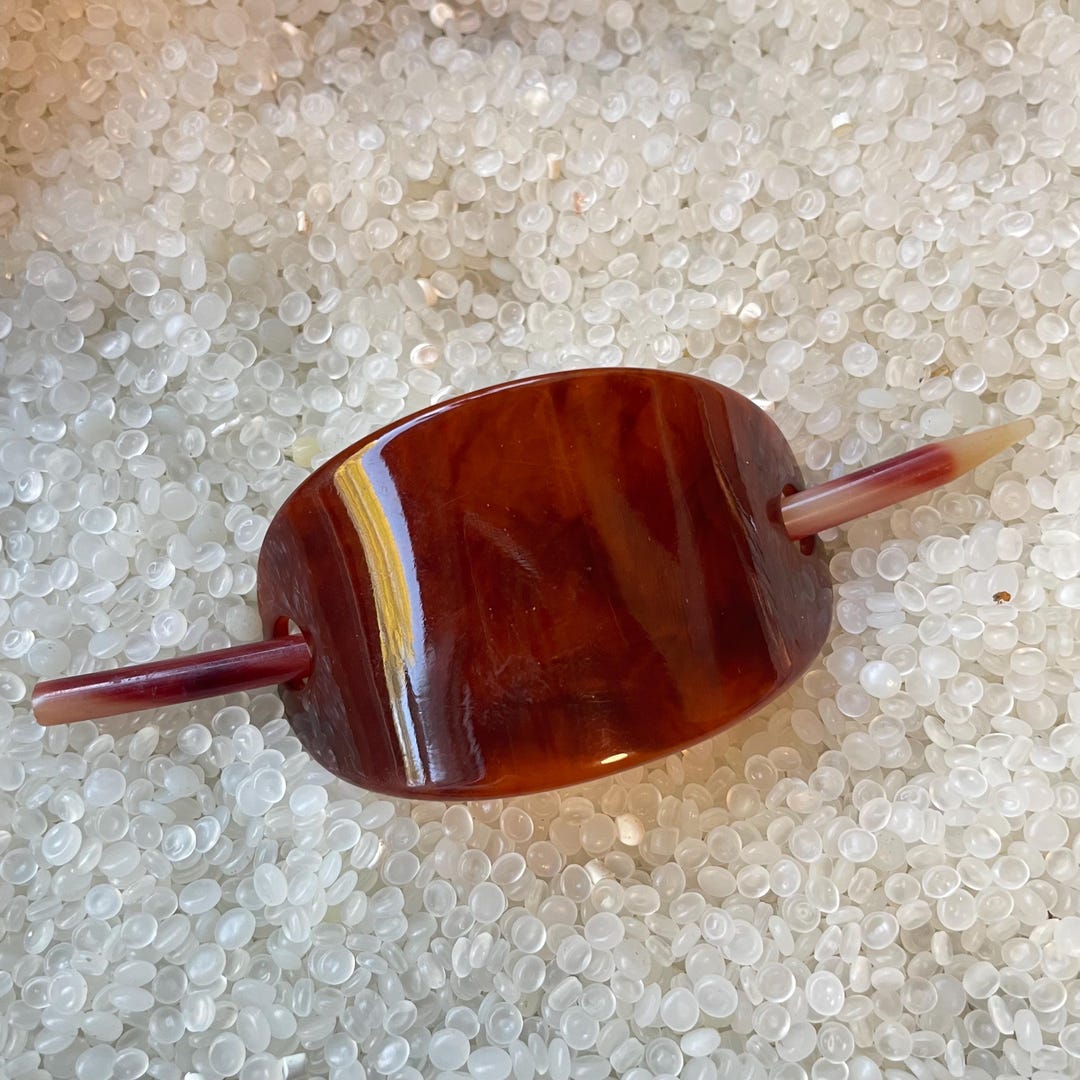 Vintage Hair Slide, Faux Tortoiseshell Barrette , Hair Buckle, Vintage ...