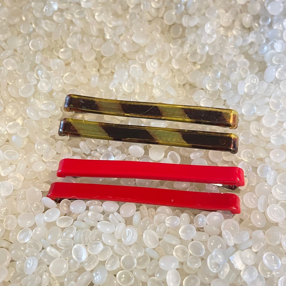 Vintage Barrettes, 1950s ,two Matching Pairs Narrow Barrette, Narrow ...