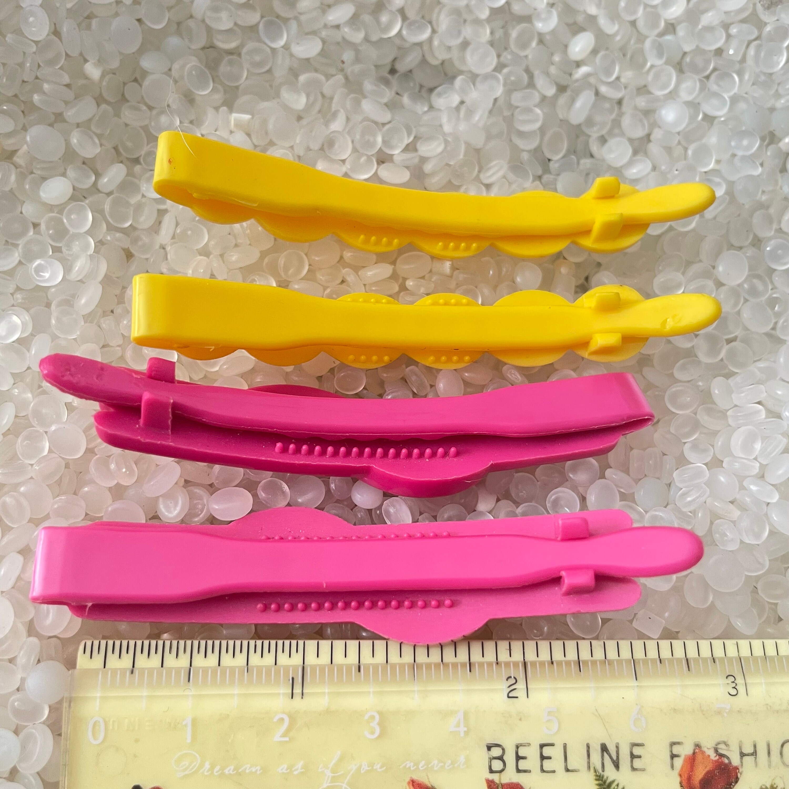 Vintage Barrette Plastic Children Barrettes,yellow Twist Barrette,pink ...