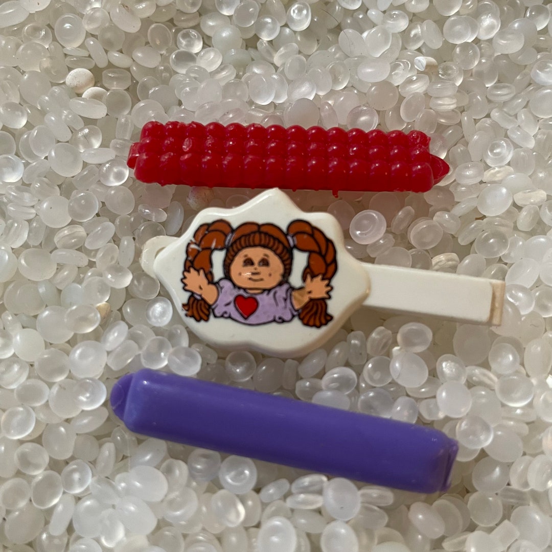 Vintage Barrette Plastic Childs Barrettes, 3 Barrette, Cabbage Patch ...