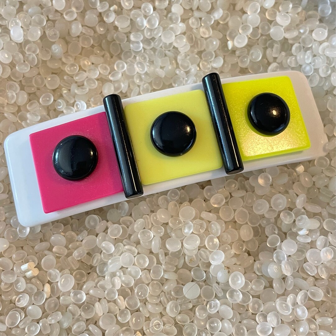 Vintage 1980 Barrette , Chunky Barrette, Neon Barrette, Neon Colors, - Etsy