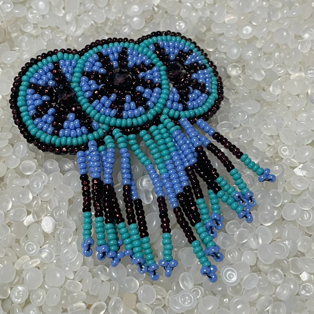 Vintage Barrette, Native American Influence Art , Hand Beaded Barrette ...