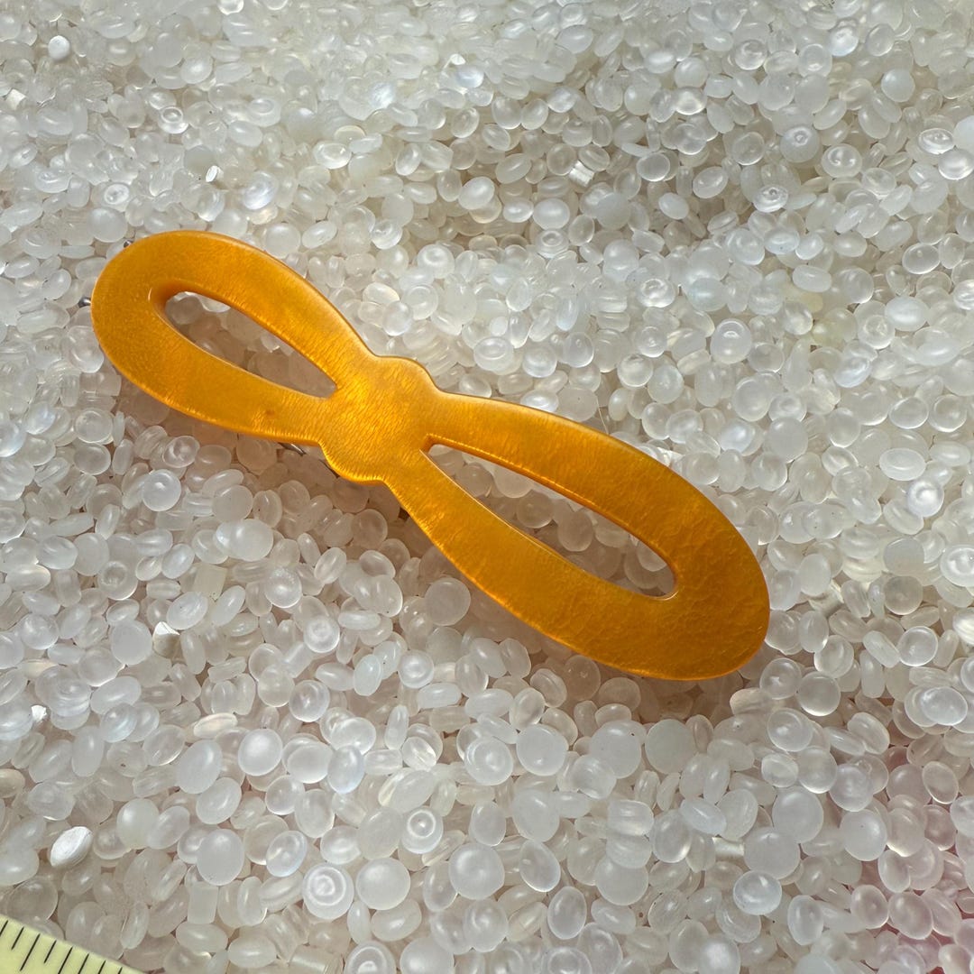 Vintage Bow, Infinity Shape ,butterscotch Yellow Glossy Moon Glow ...