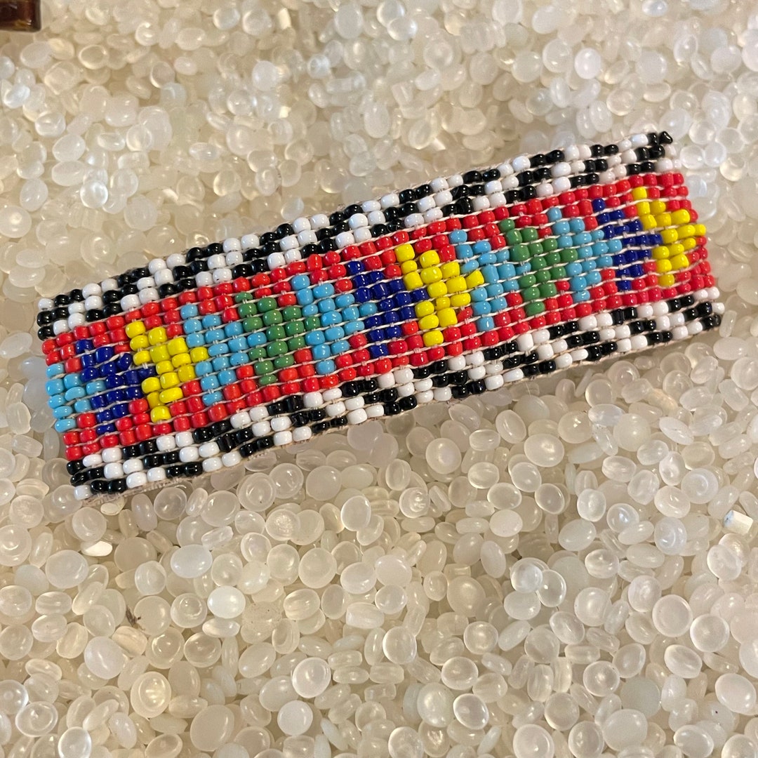 Vintage Barrette, Native American, Influence Hand Beaded Barrette ...