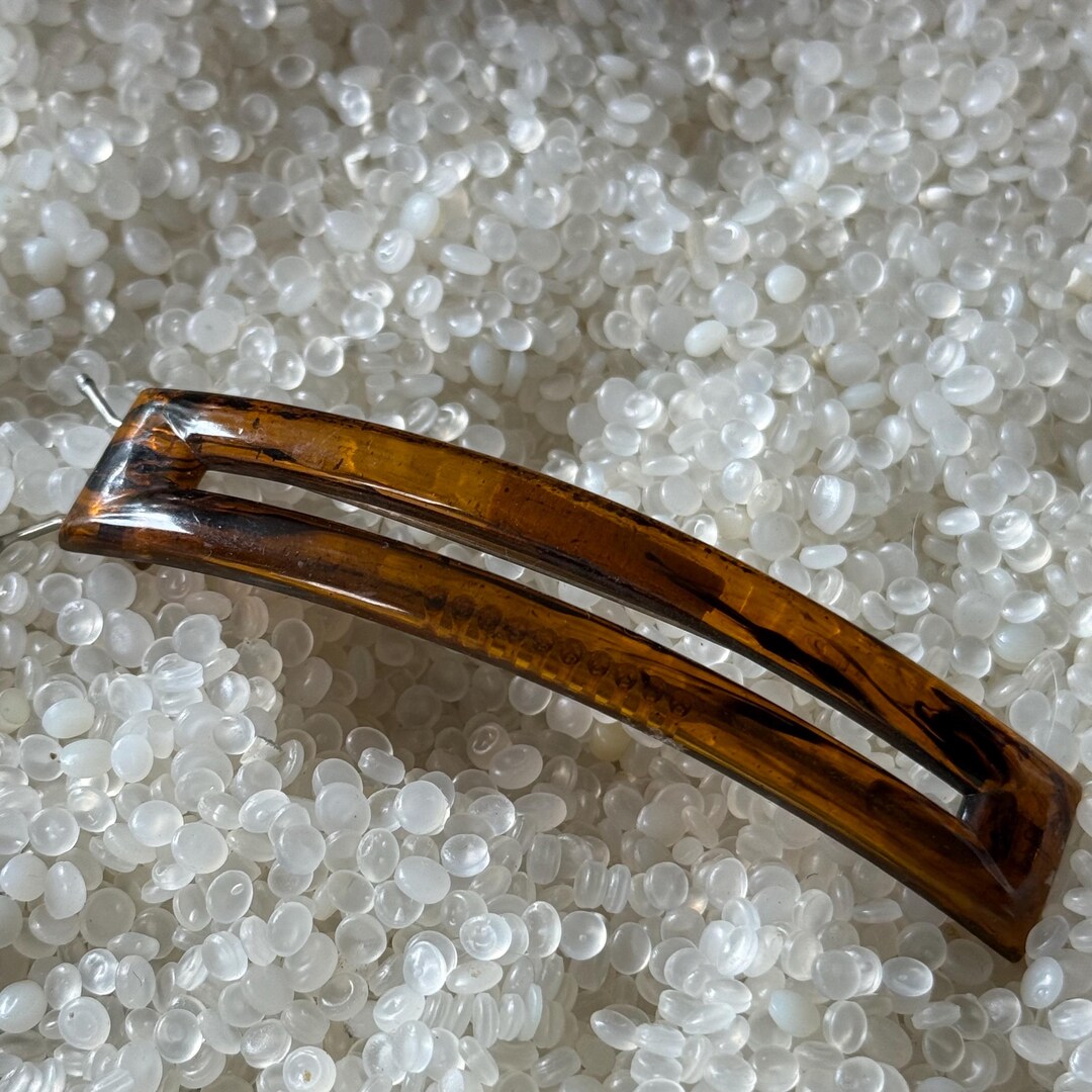 Vintage Hair Barrette, Tortoiseshell, Large Open Rectangle, Long Hair ...