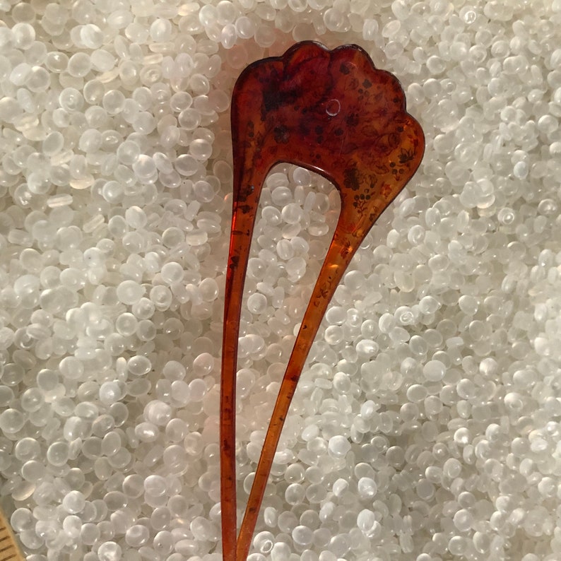 Vintage Hair Pick Tortoiseshell Style With Painted Flowers - Etsy