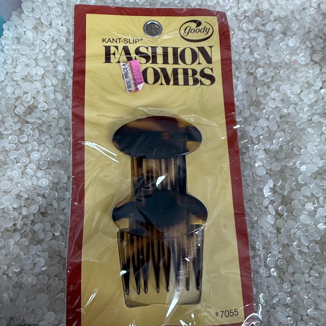 Vintage Hair Combs , Still on Card, Vintage 1975 Combs , Faux ...