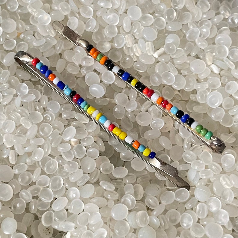 Vintage Barrette, Hair Pins , Hand Beaded Barrette, Rare Pair of ...