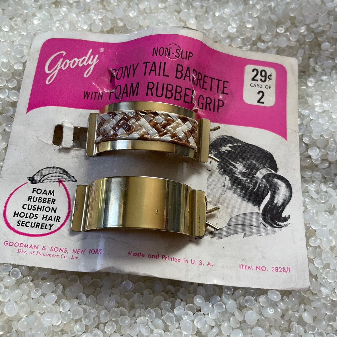 Vintage Hair Barrette, Ponytail Clasp, Still on It Original Card, Set ...