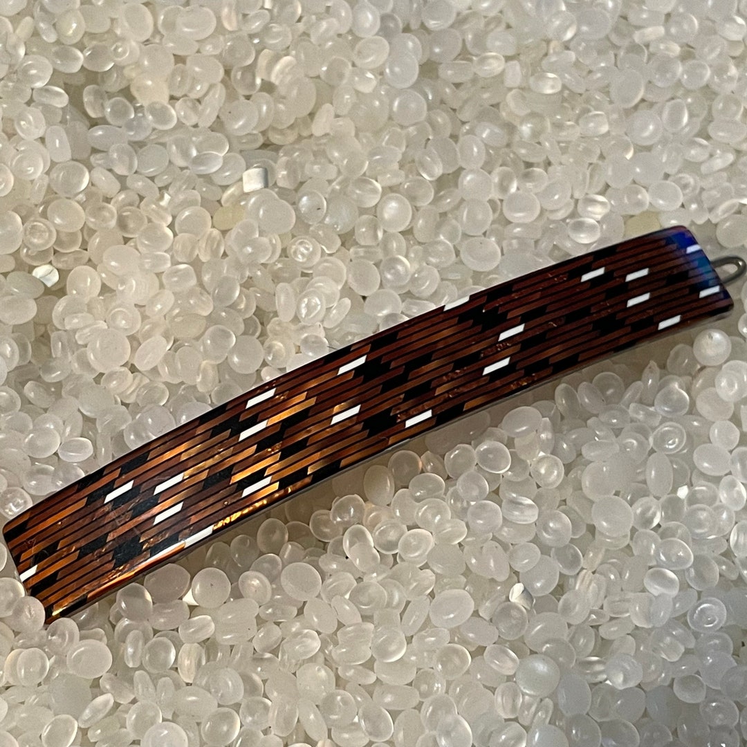Vintage Hair Barrette, Thin Acrylic Tiger Stripe, Hair Barrette ...