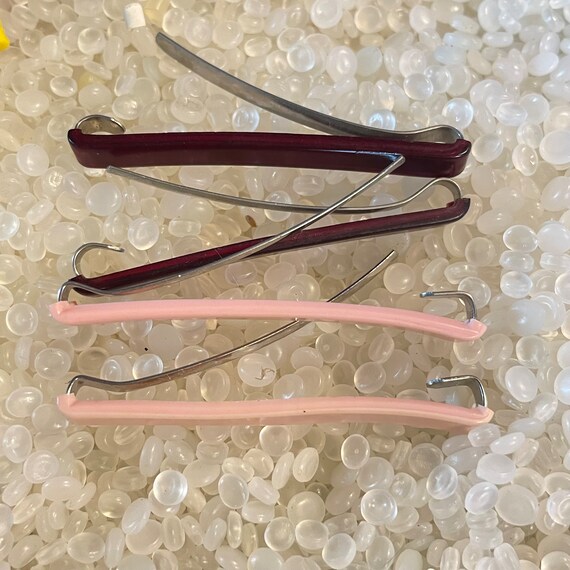 vintage barrettes, 1950s ,two matching pairs narrow … - Gem
