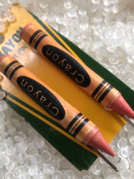 Vintage barrette, pale coral crayons, vintage bobby … - Gem