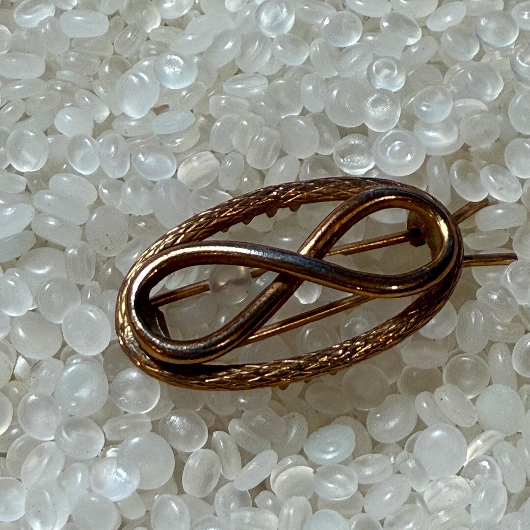 Vintage Barrette, Tiny Bow, Gold Tone Bow , Twist Infinity Bow, Rope ...