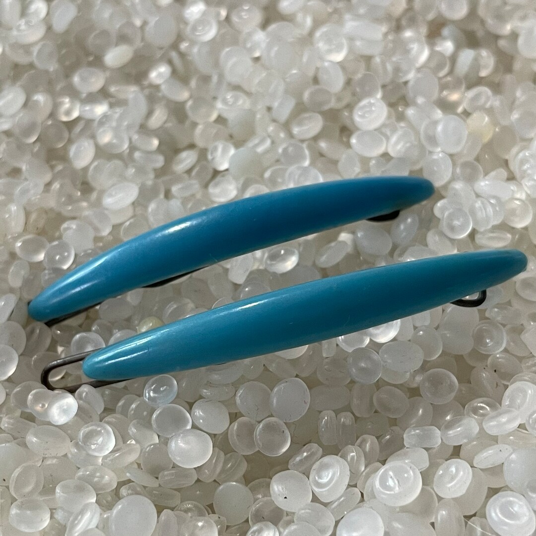 Vintage Barrette, Sweet Blue Barrettes. Slender, Rare Pair, Q6 - Etsy