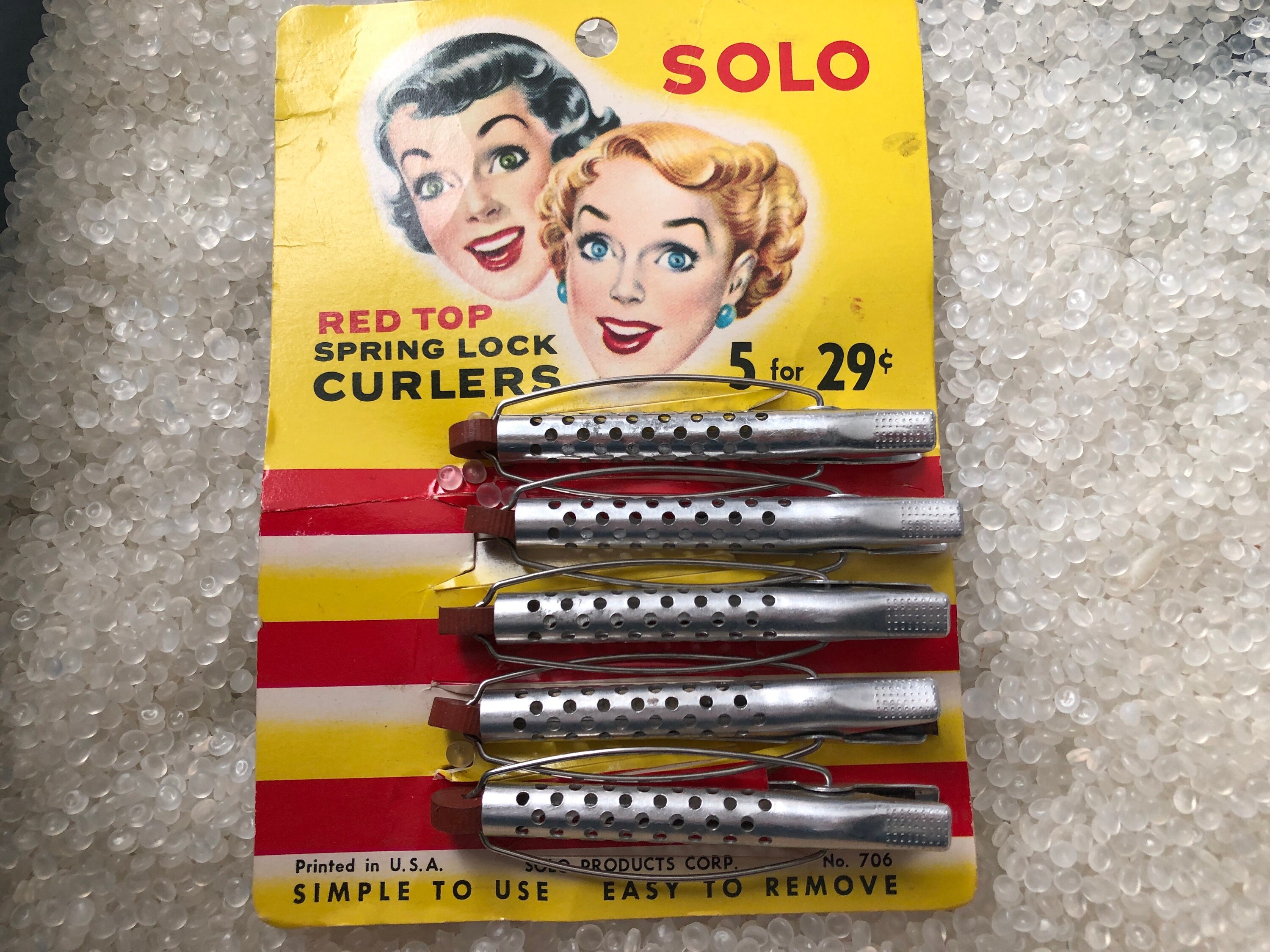 Vintage Hair Curlers Solo Curlers New Old Stock set of 5 Metal Curlers 1940s Hair Curlers Etsy
