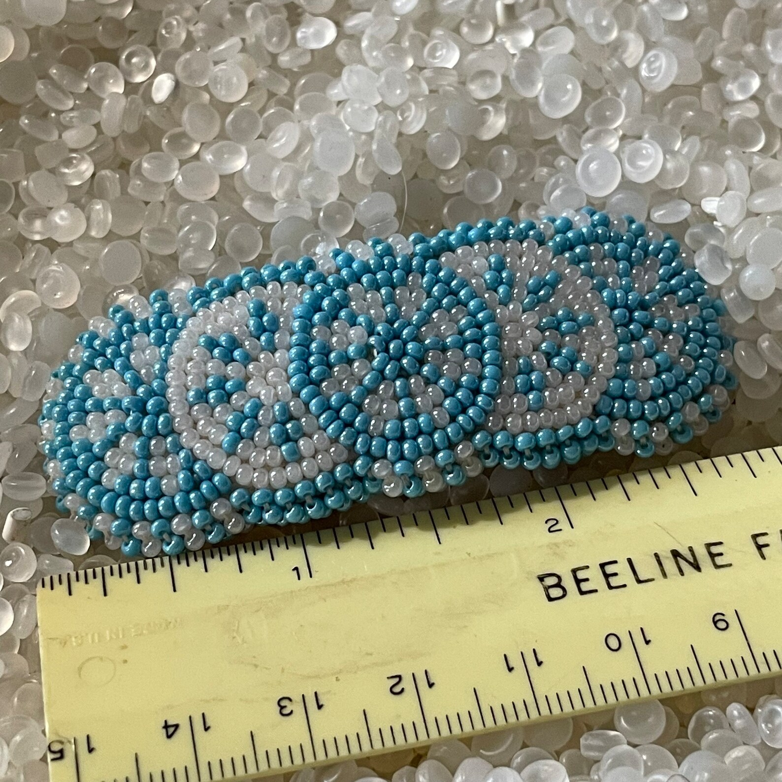 Vintage Barrette ,native American Inspired , Hand Beaded Barrette, Blue ...