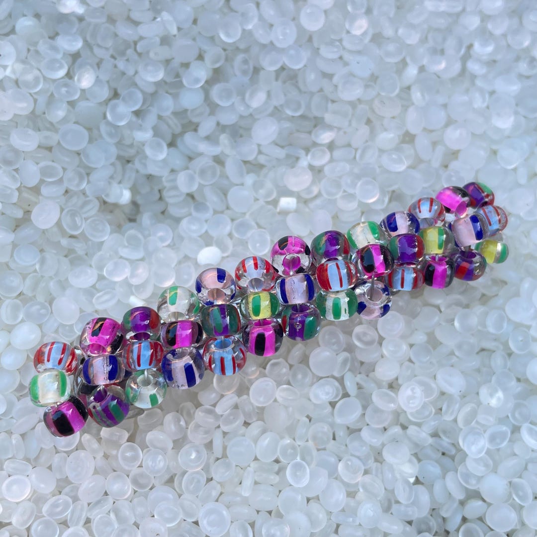 Vintage Barrettes,striped Beads, Clear Beads, Vintage 1980 Barrette ...