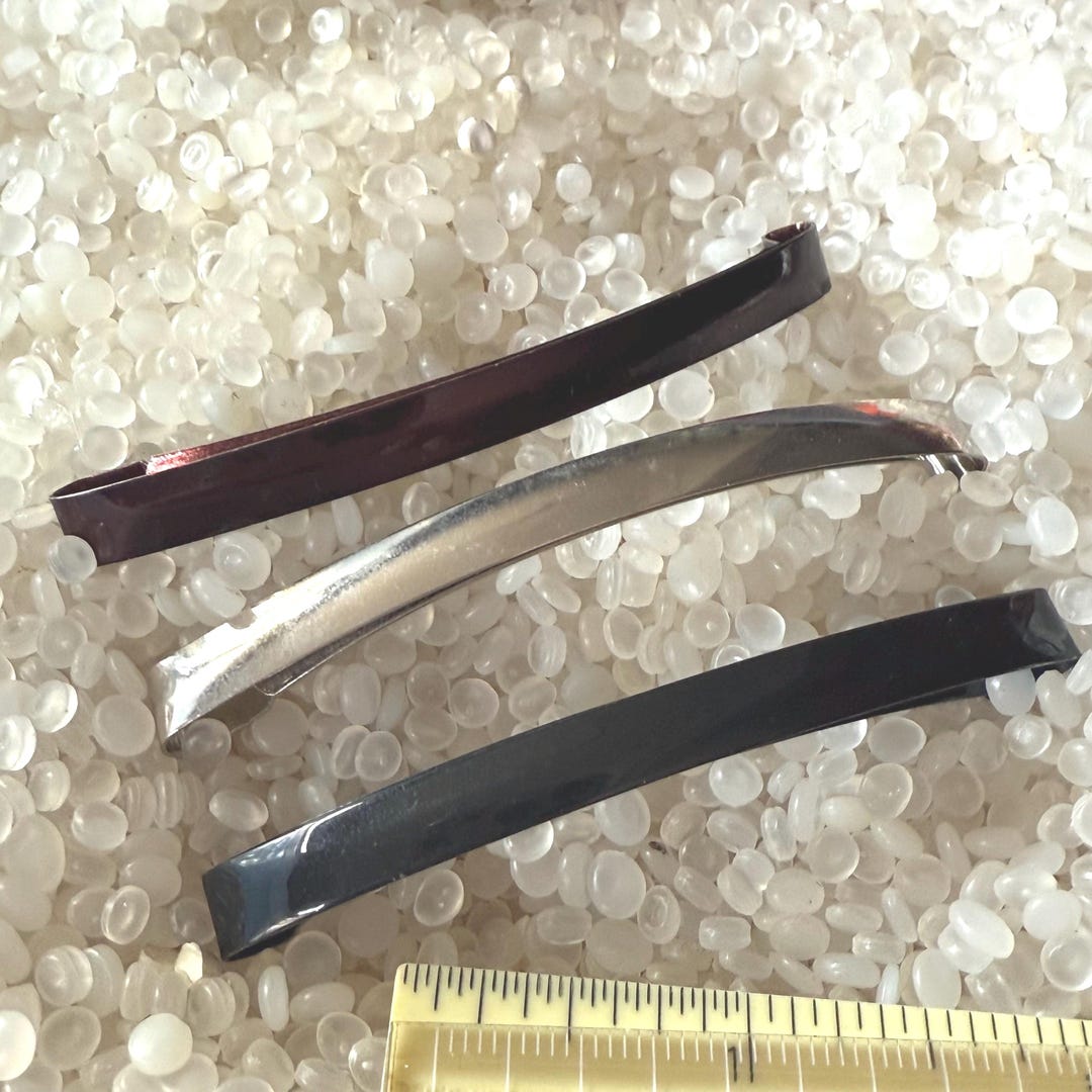 Vintage Barrettes , Slender Metal Barrettes , Gold Tone , Silver Tone ...