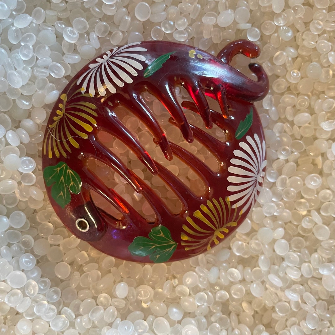 Vintage Hair Accessory, Ring Comb, Ponytail Holder , Tortoiseshell Comb ...