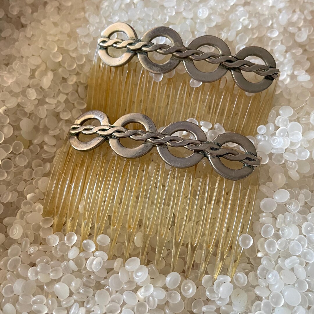 Vintage Comb ,circles and Braided Trim, Plastic Comb Base, Beautiful ...