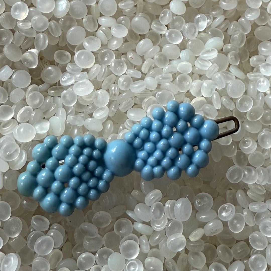 Vintage Barrette, Blue Barrette , Bubble Bow, Vintage 1940 Hair ...