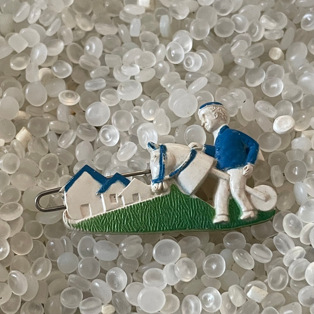Vintage Barrette, Old Children Barrette, I Had a Little Hobby Horse ...