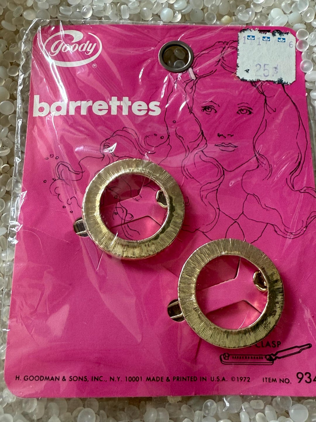 Vintage Barrette,goody Barrette , Gold Hair Clip, Round or Circle ...