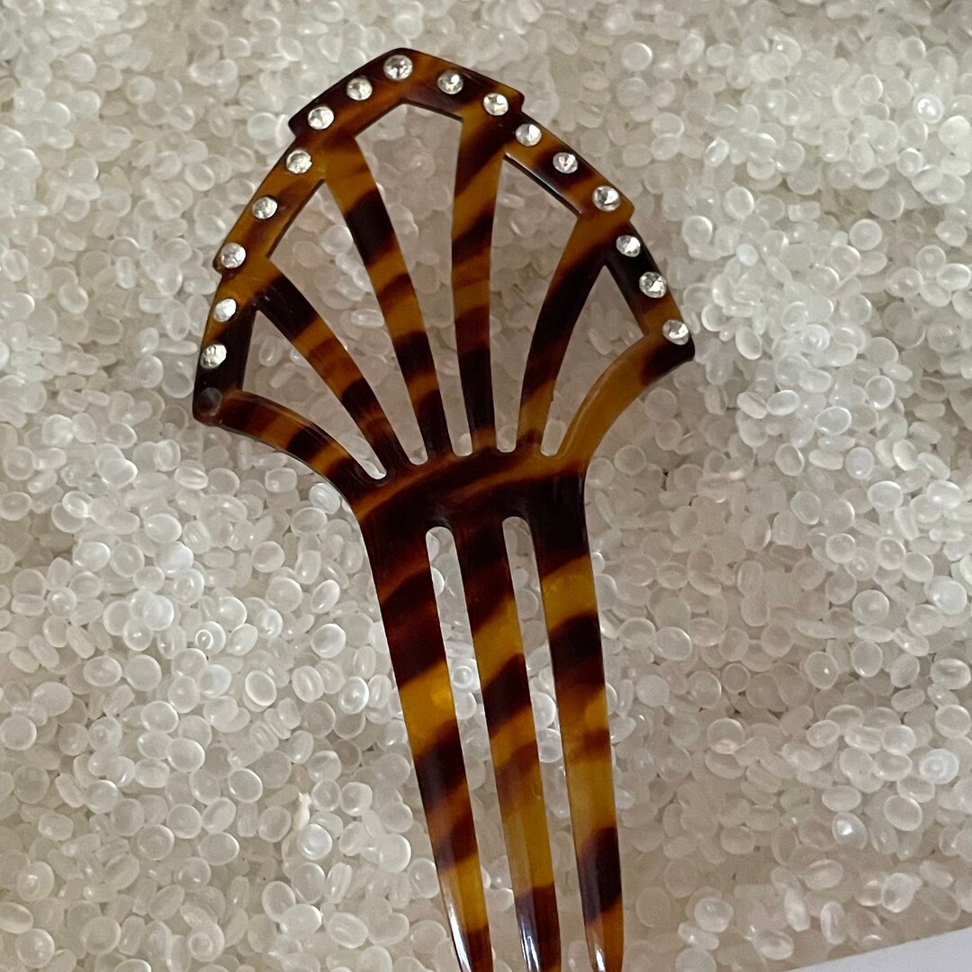 Antique Tortoiseshell Hair Comb, Rhinestone Hair Combs, Early 20th ...