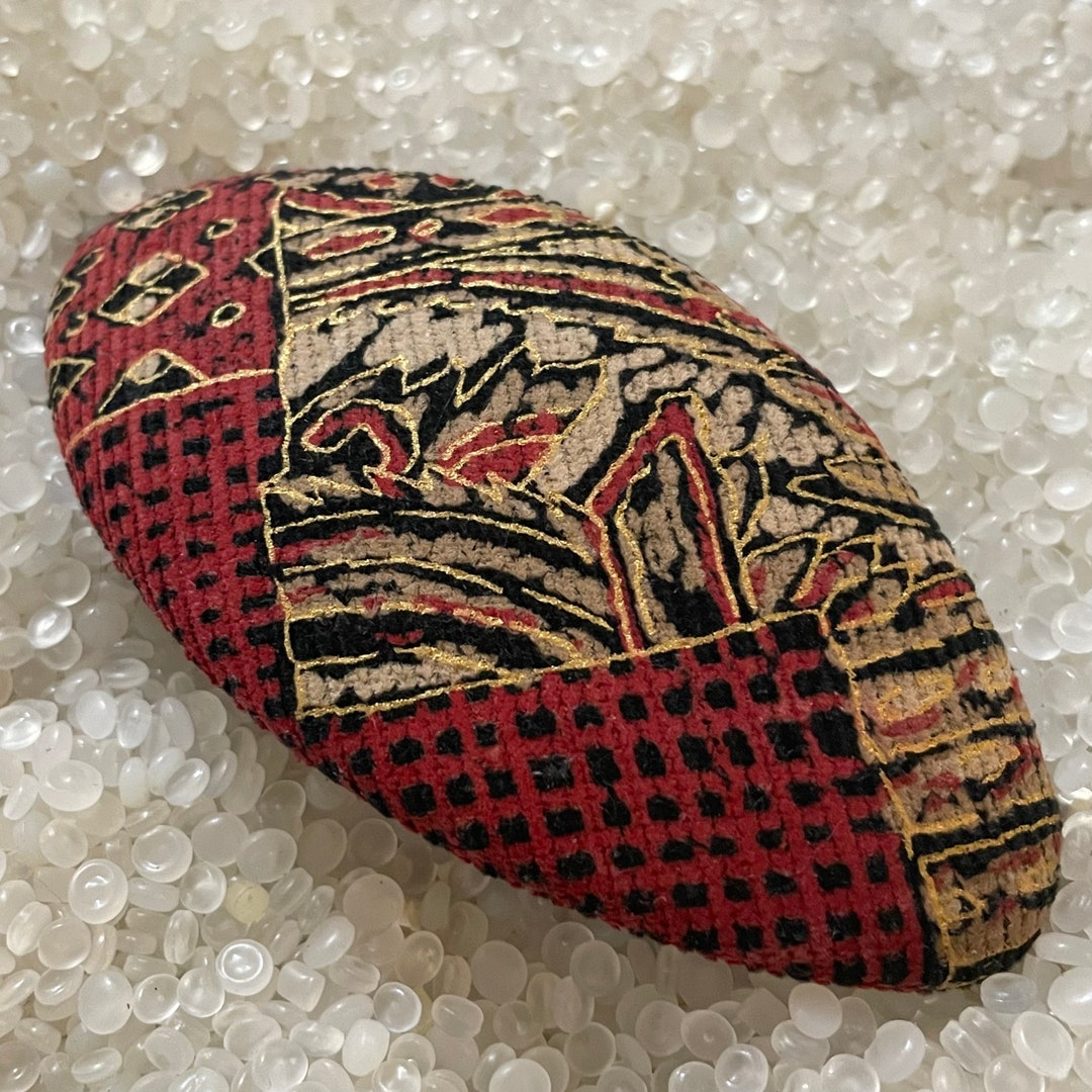 Vintage Barrette, Boho Style, Fabric Barrette, Vintage 1990s Barrette ...