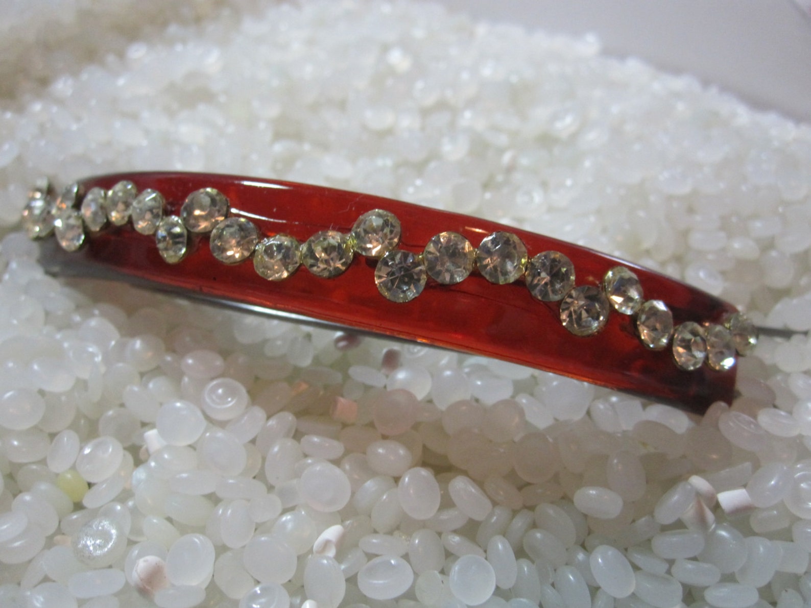 Vintage Barrette, Large Tortoiseshell Barrette With Rhinestones ...