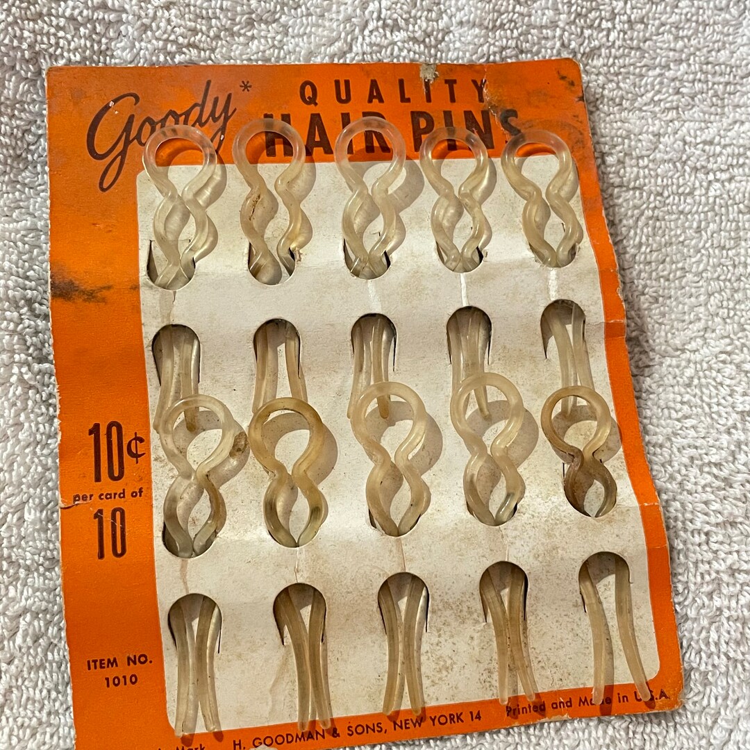 Vintage Hair Pins Still in Package, Vintage 1900/ 1910 Hair Pin, Clear ...